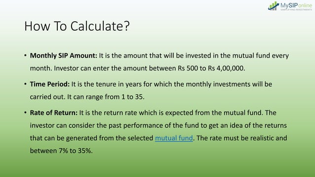 SIP Calculator - Innovative Tool For Simplified Mutual Fund Return ...