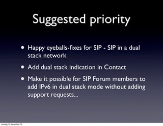 Sipforum SIP & IPv6 discussion slides | PDF | Internet | Computing