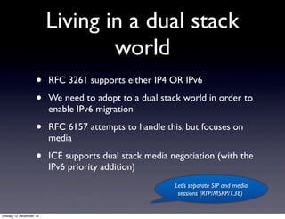 Sipforum SIP & IPv6 discussion slides | PDF | Internet | Computing