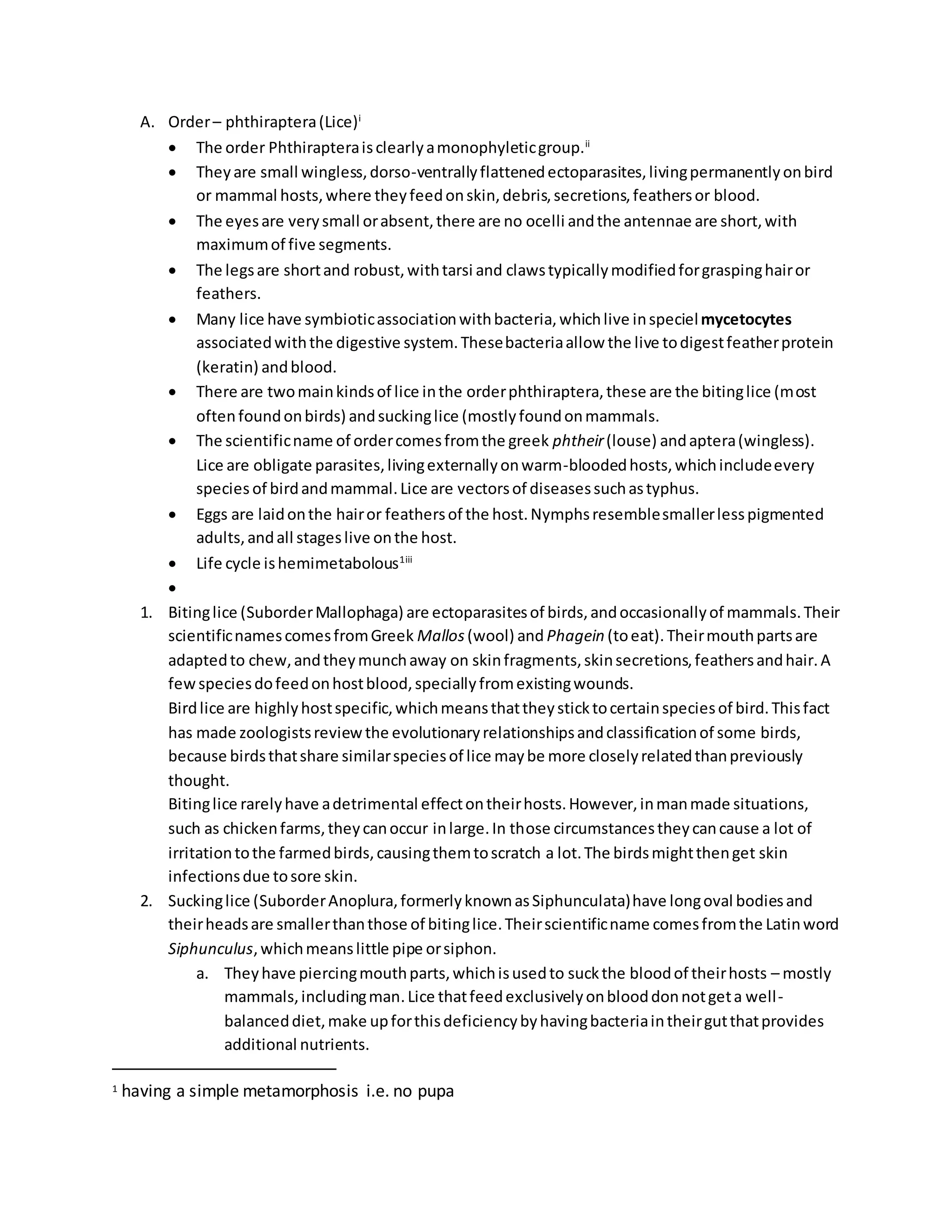 Siphunculata classification | DOCX
