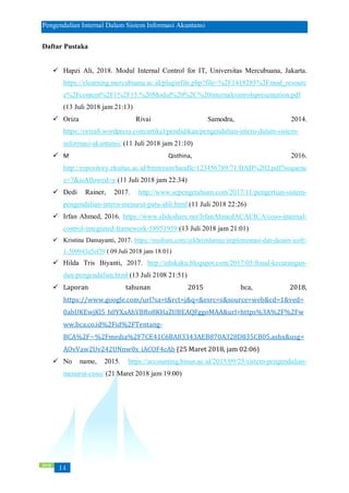 Si pi 15, nurul hidayati yuliani, hapzi ali, pengendalian internal pada ...