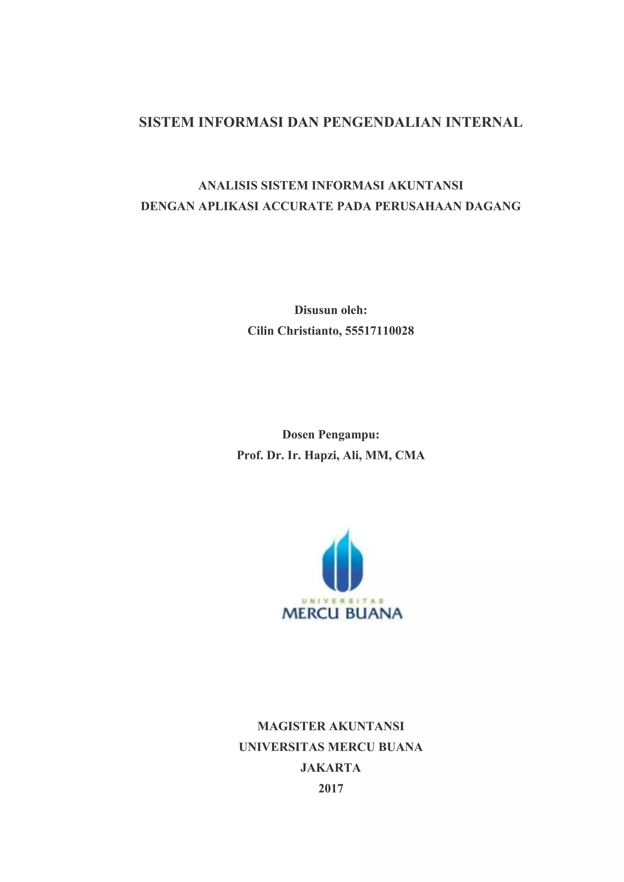 Si & Pi, cilin christianto, hapzi ali, analisis sistem informasi akuntansi dengan aplikasi ...