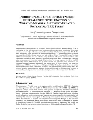 INHIBITION AND SET-SHIFTING TASKS IN CENTRAL EXECUTIVE FUNCTION OF WORKING MEMORY: AN EVENT ...