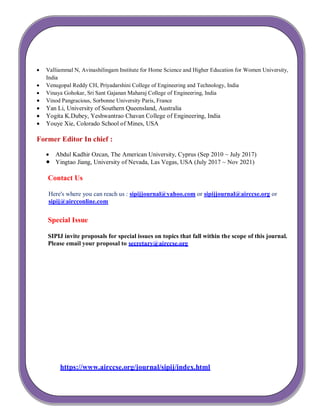Signal & Image Processing: An International Journal (SIPIJ) - WJCI, H ...