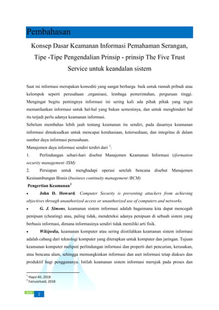 Si pi, nurul hidayati yuliani, hapzi ali, konsep dasar keamanan informasi pemahaman serangan ...
