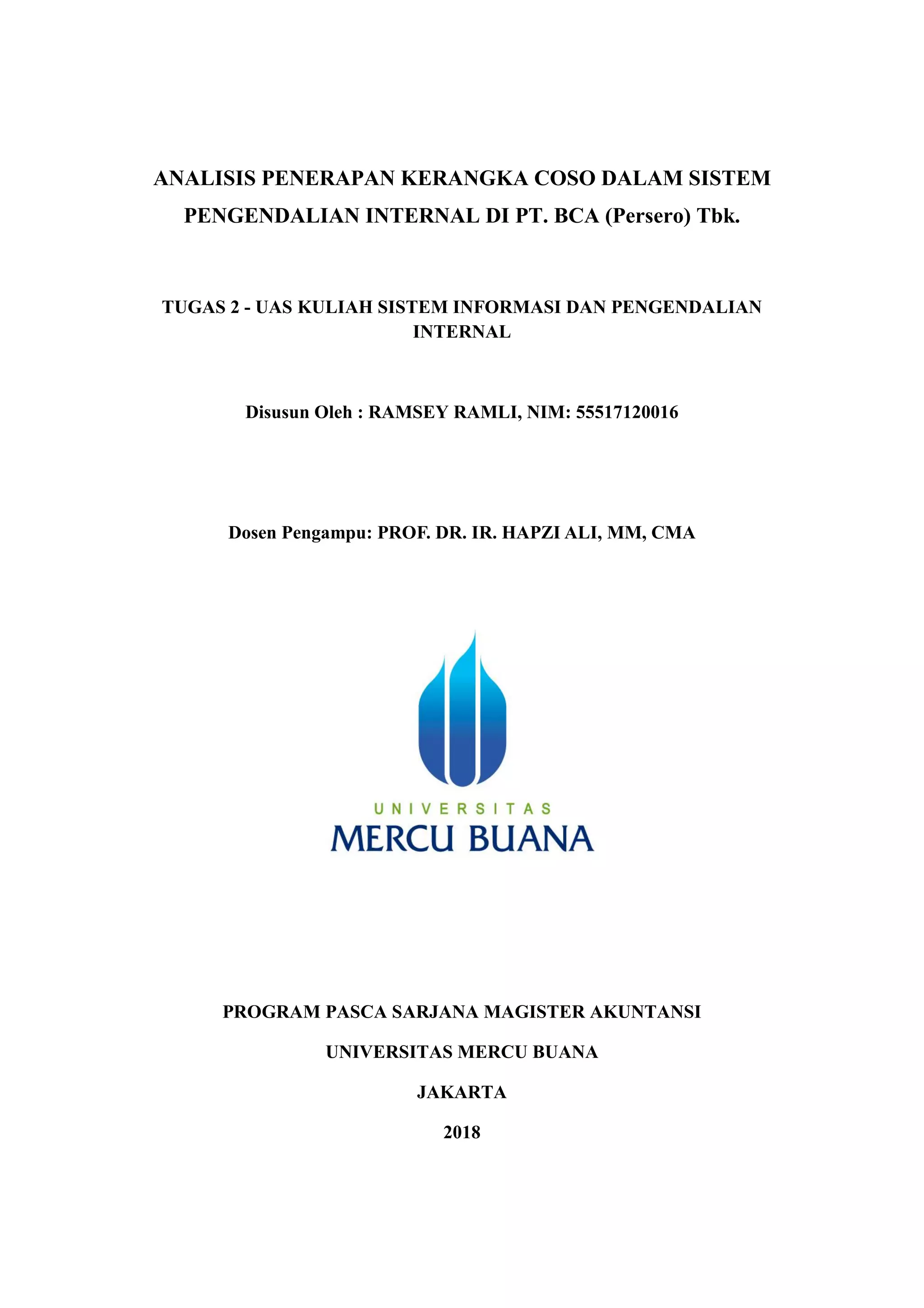 Sipi, ramsey ramli, hapzi ali, tugas 2 UAS sistem informasi dan ...
