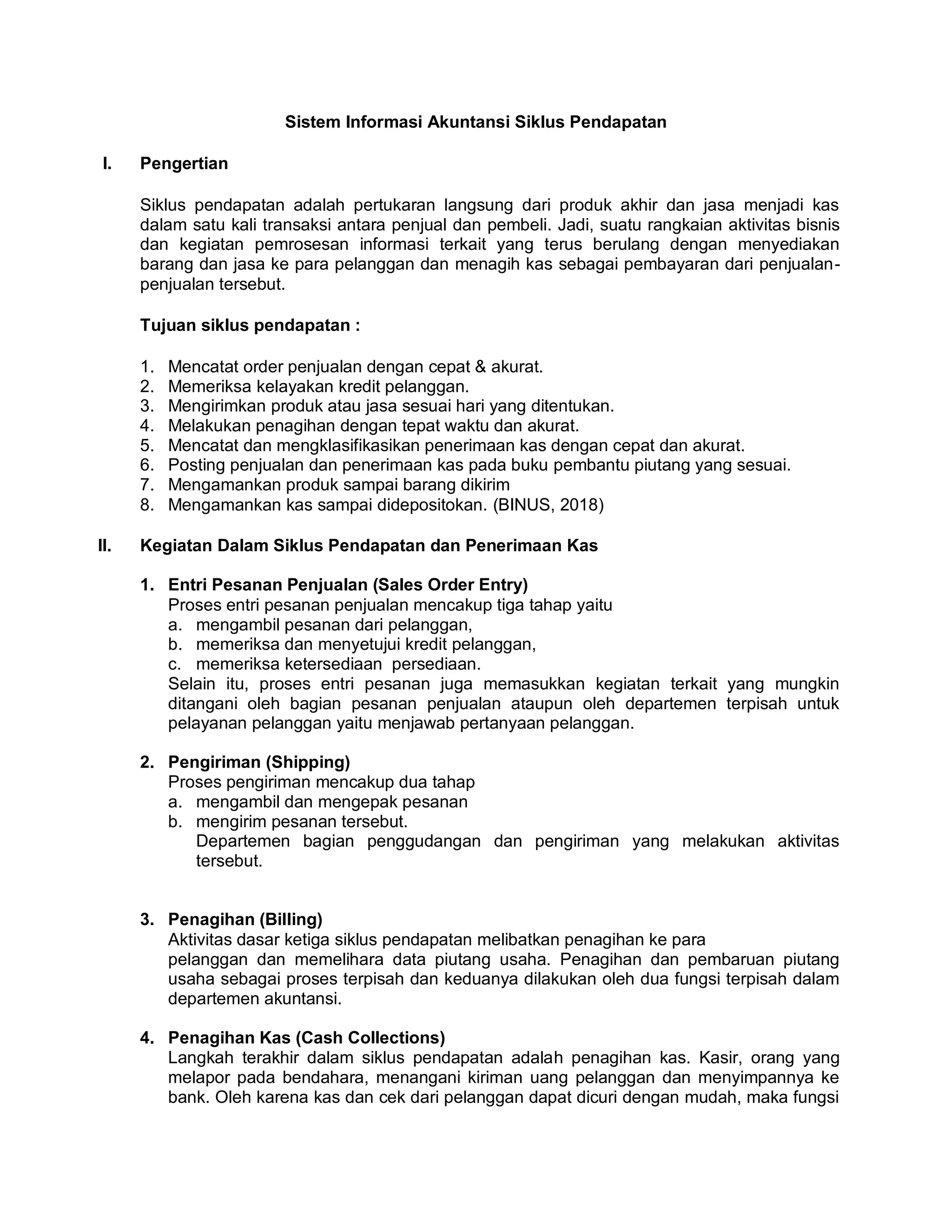SI&PI, wendi nurhayat, hapzi ali, siklus pendapatan dan penerimaan kas, universitas mercubuana ...
