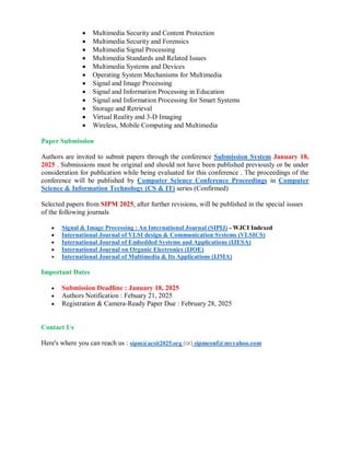 13th International Conference on Signal Image Processing and Multimedia ...