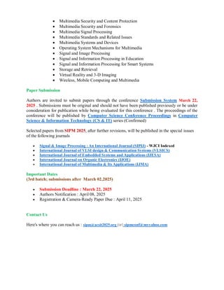 13th International Conference on Signal Image Processing and Multimedia ...