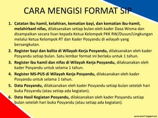 SIP (Pelaporan dan Pencatatan Posyandu) | PPT