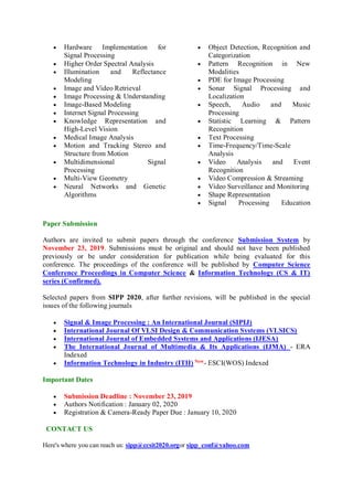 8th International Conference on Signal, Image Processing and Pattern ...