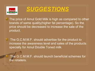 SUMMER INTERNSHIP PROJECT ON AMUL | PPT