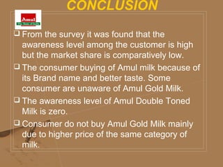 SUMMER INTERNSHIP PROJECT ON AMUL | PPT