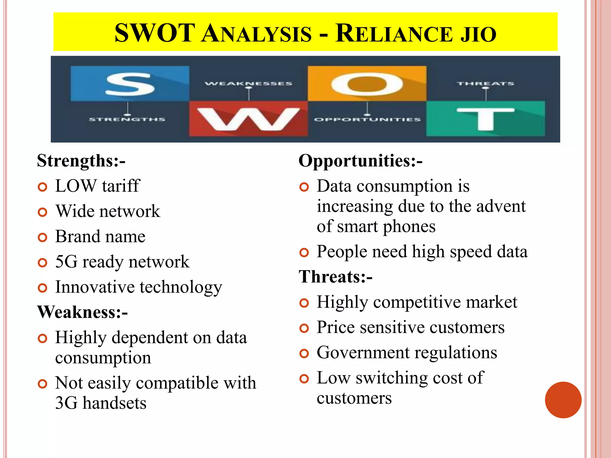 SIP Presentation on Customer Acquisition and Retention for Reliance Jio ...