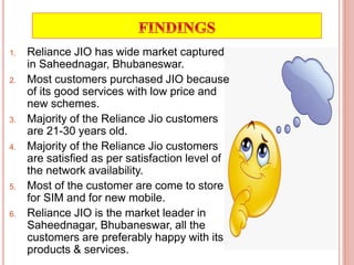 SIP Presentation on Customer Acquisition and Retention for Reliance Jio ...