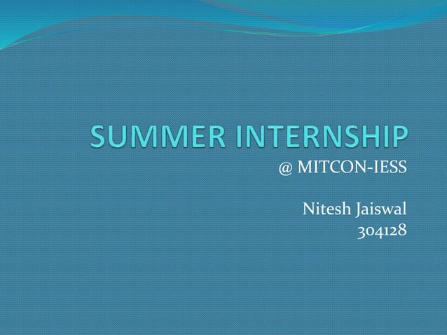 Summer internship Presentation | PPTX | Business | Business and Finance