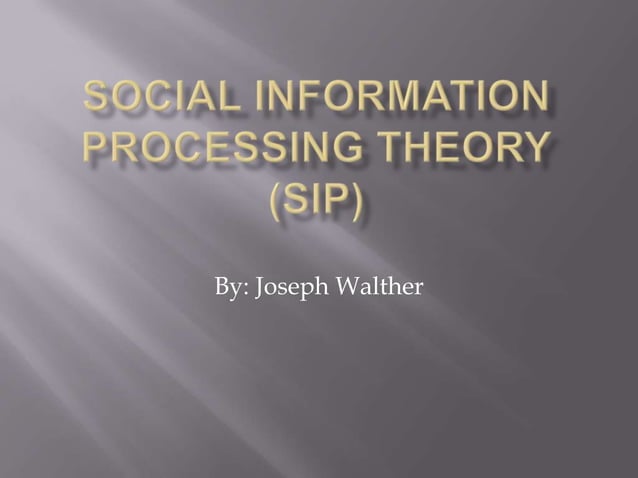 Social Information Processing theory | PPTX | Web Conferencing ...