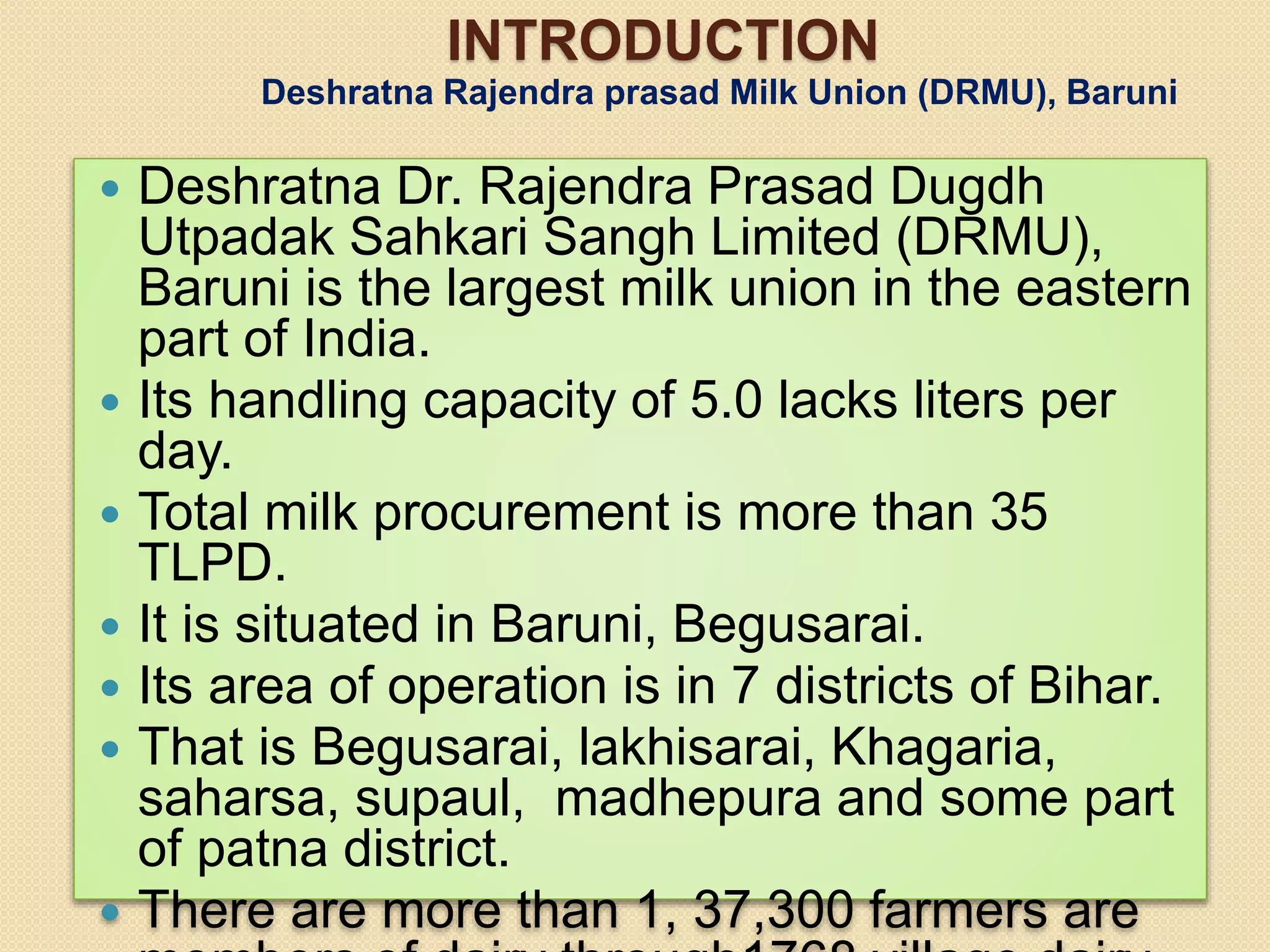 To develop a competitive strategy of Sudha milk for DRMU,Baruni (COMFED) | PPTX