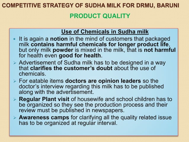 To develop a competitive strategy of Sudha milk for DRMU,Baruni (COMFED) | PPTX