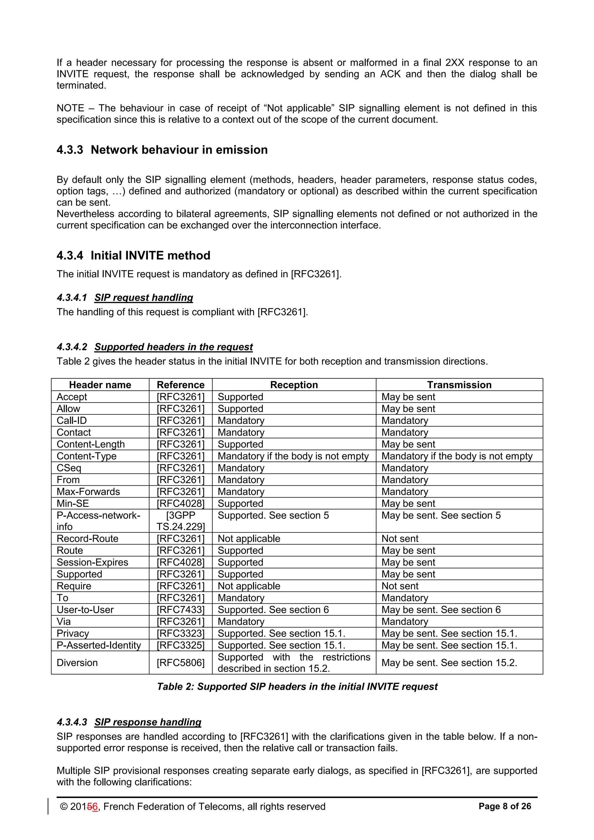 Sip profile v2.0.1 rm | PDF