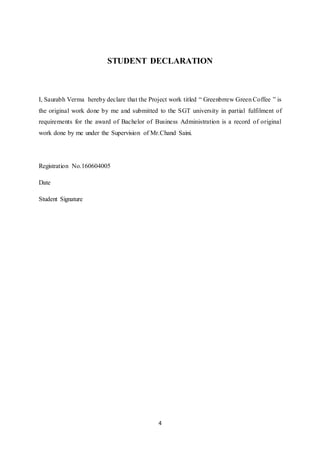 Research project on GREENBRREW GREEN COFFEE | DOCX