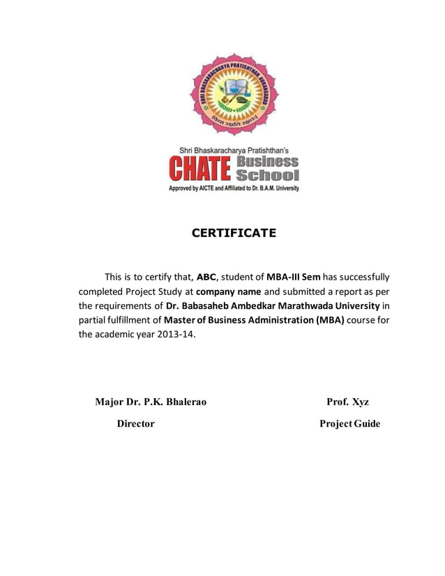 Sip project certificate | DOCX