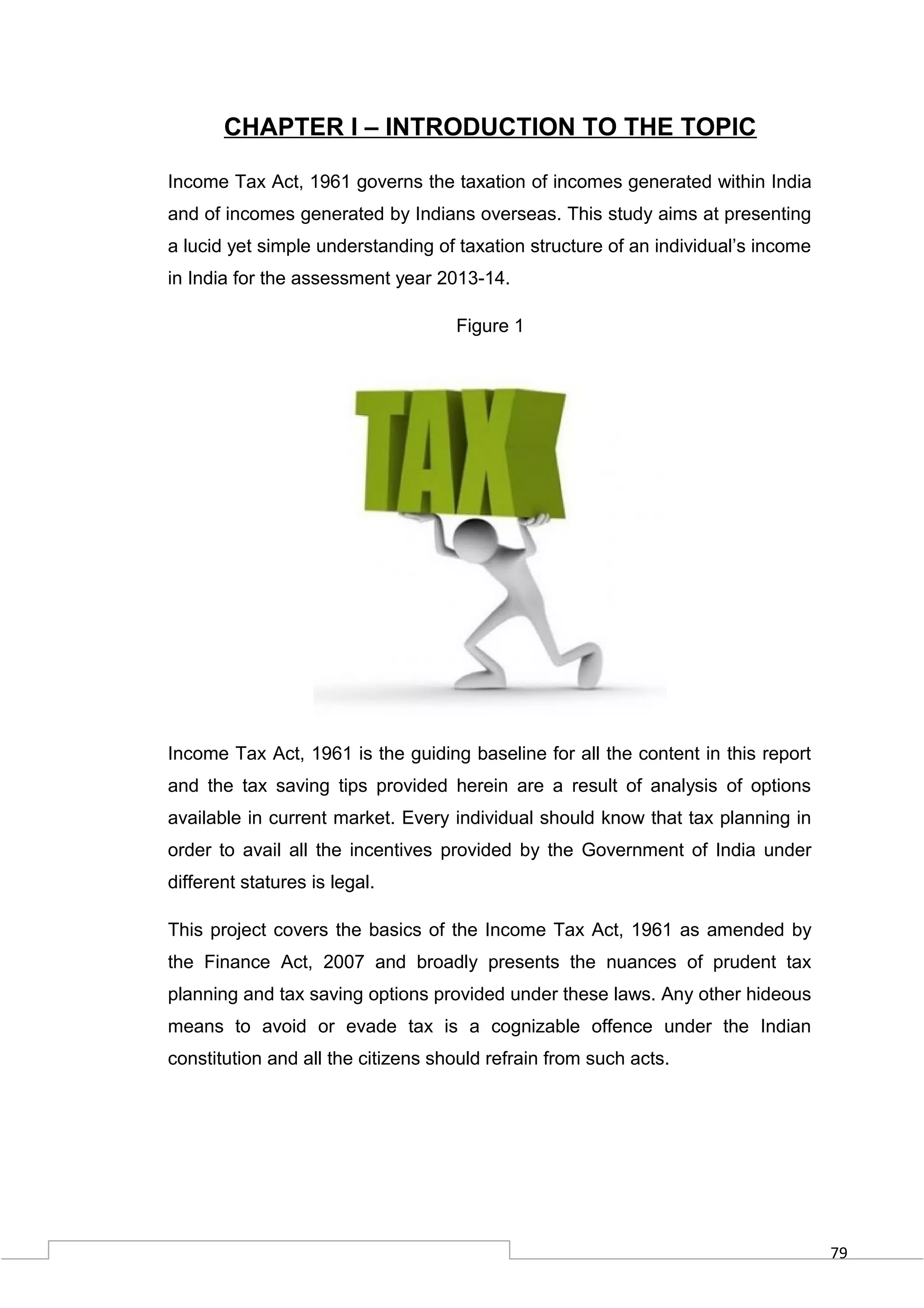 SIP REPORT ON INCOME TAX PLANNING WITH RESPECT TO INDIVIDUAL ASSESSEE | DOC