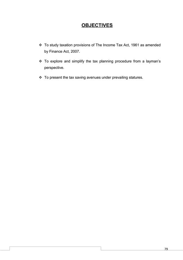 SIP REPORT ON INCOME TAX PLANNING WITH RESPECT TO INDIVIDUAL ASSESSEE | DOC