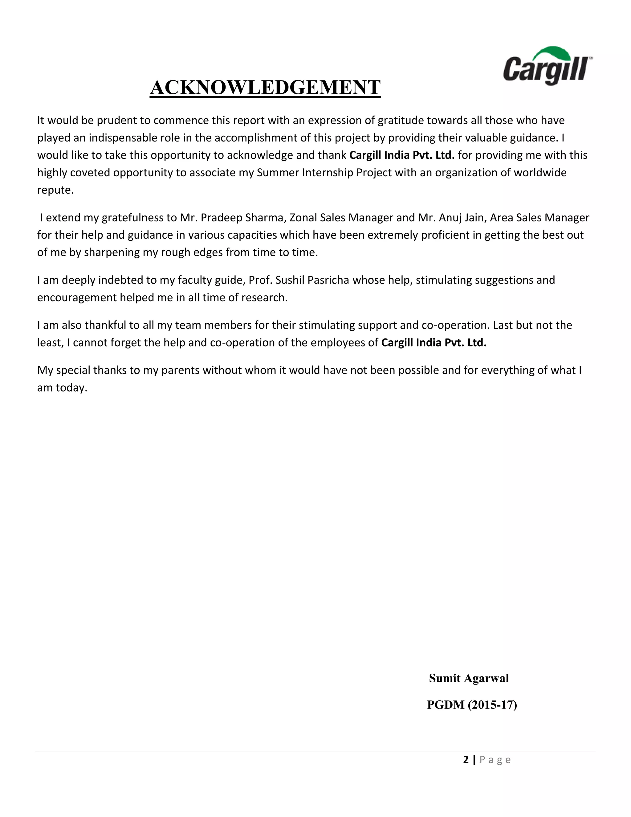 Summer Internship Project Report on Study on Retailing Techniques in ...