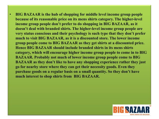A study on Consumer Buying Behavior at Big Bazaar | PPTX