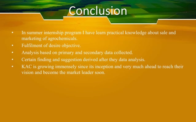 summer internship presentation | PPTX | Agriculture | Industries