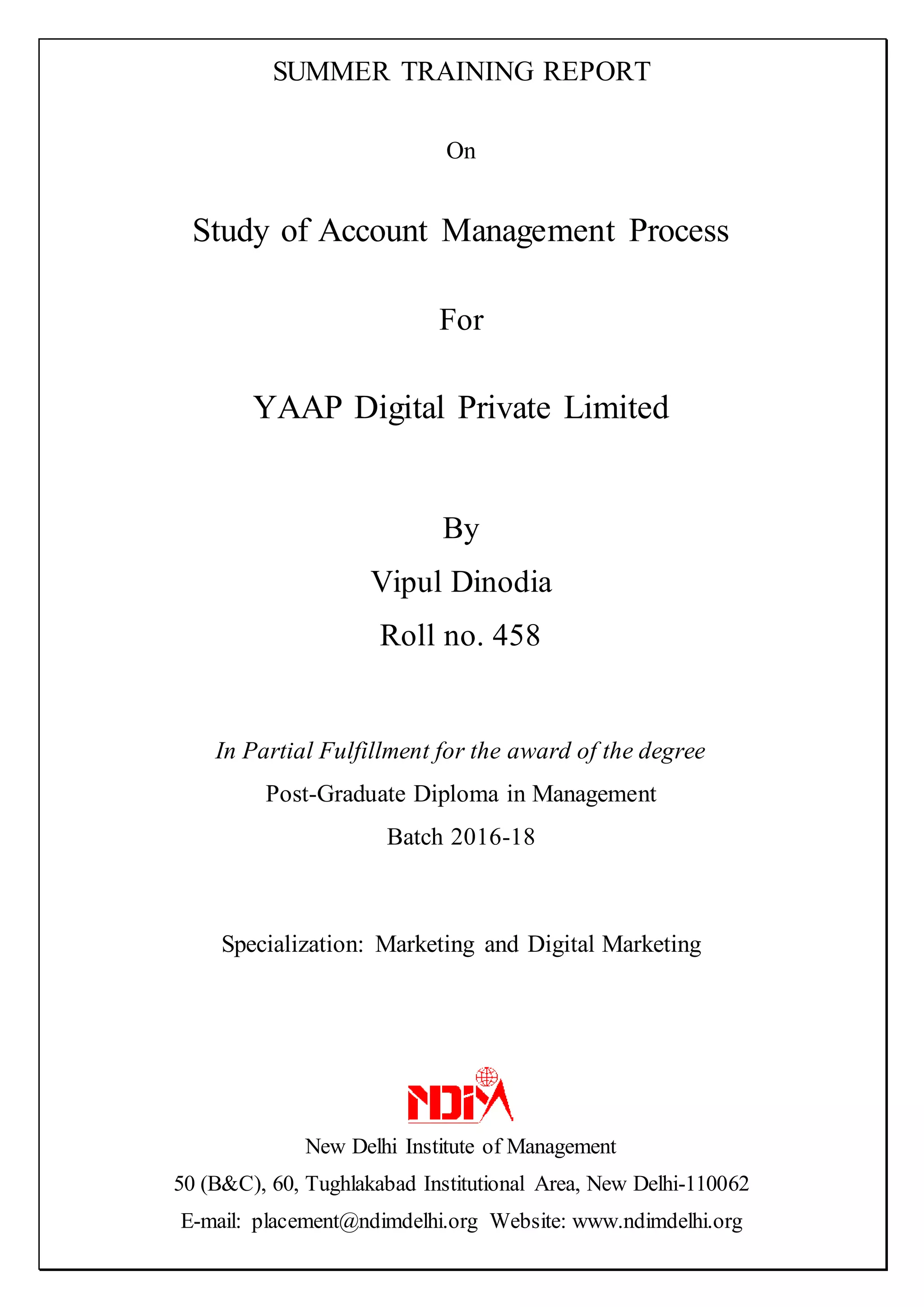 Study of Account Management Process | PDF