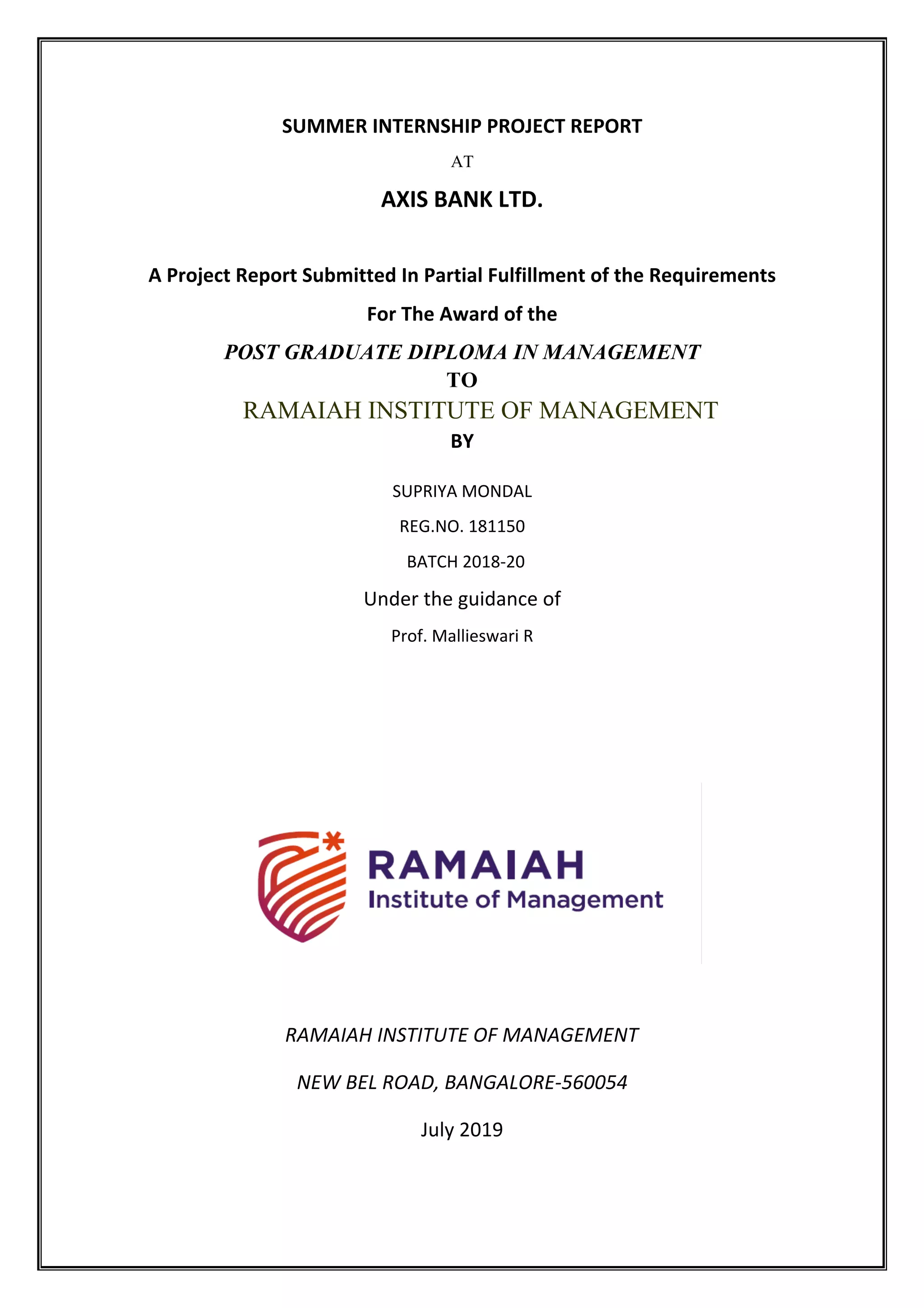 Comparative analysis of products & services of Axis Bank with its ...