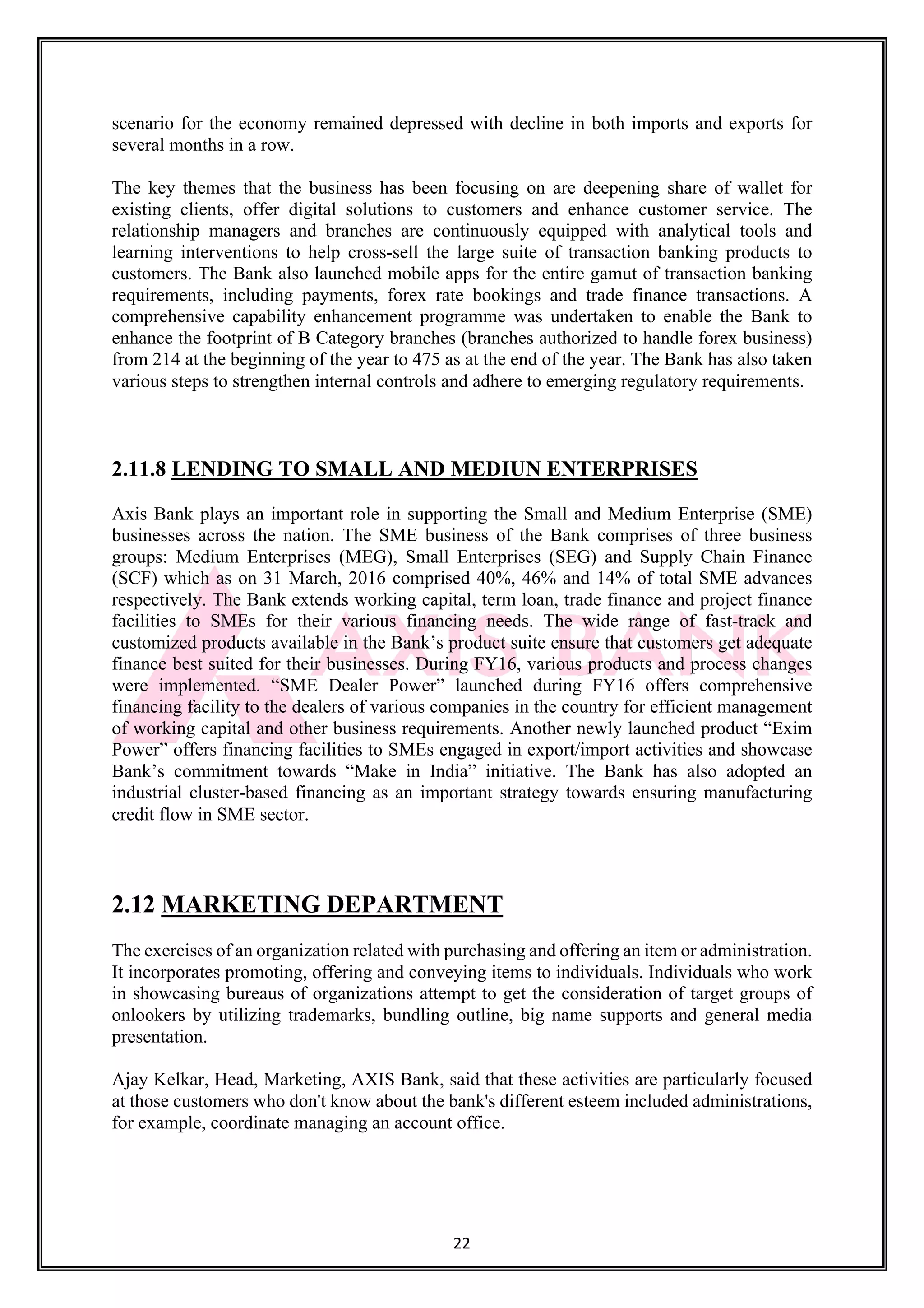 Comparative analysis of products & services of Axis Bank with its ...
