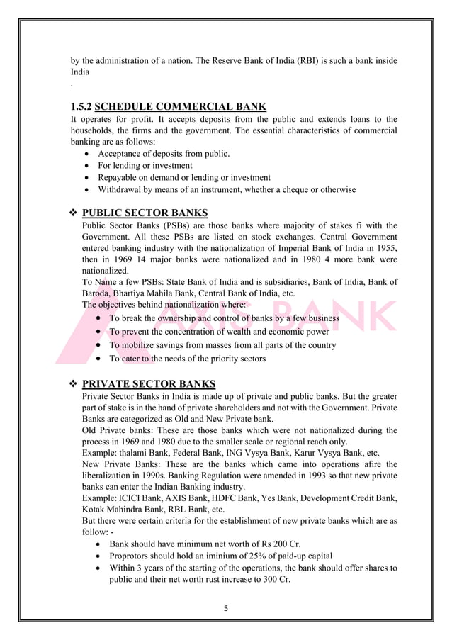 Comparative analysis of products & services of Axis Bank with its ...