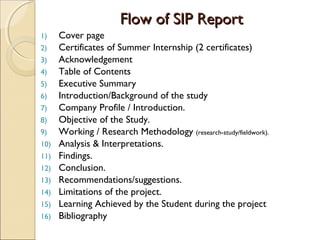Sip report writing guidelines | PPT
