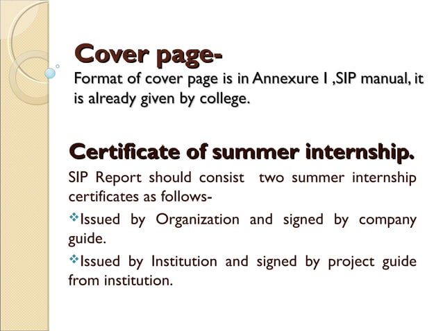 Sip report writing guidelines