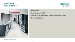 New SIPROTEC 5 Version 7.8 - Overview | PDF