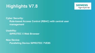 New SIPROTEC 5 Version 7.8 - Overview | PDF
