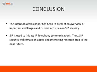 SIP security in IP telephony | PPT