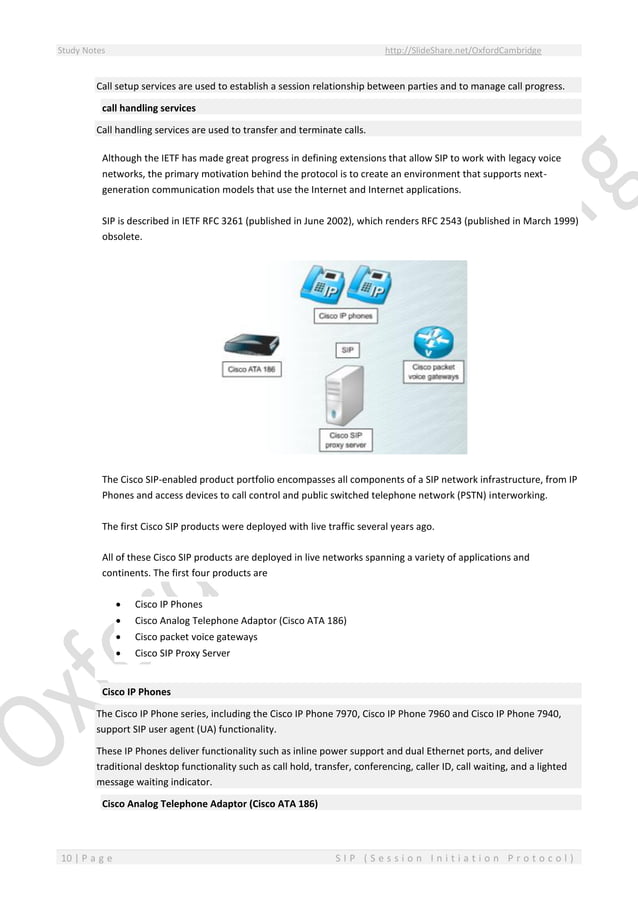 SIP (Session Initiation Protocol) - Study Notes | PDF