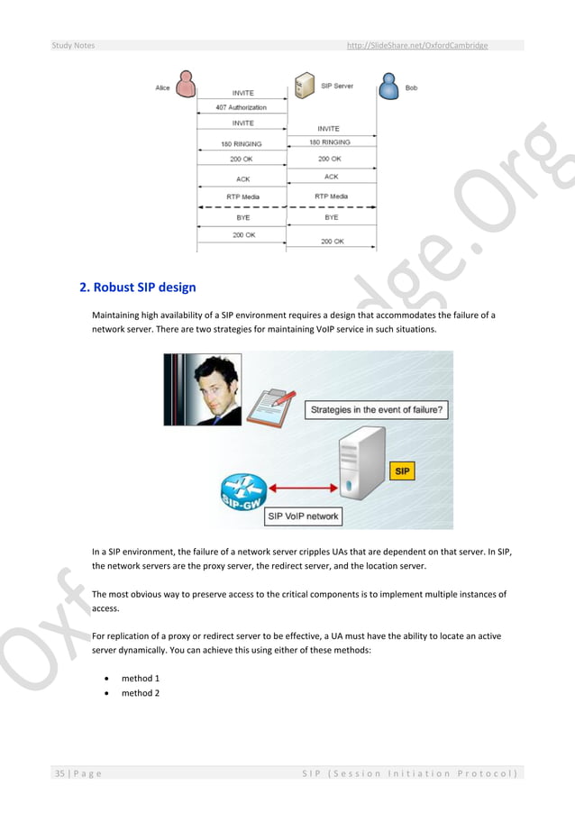SIP (Session Initiation Protocol) - Study Notes | PDF