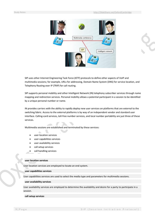 SIP (Session Initiation Protocol) - Study Notes | PDF