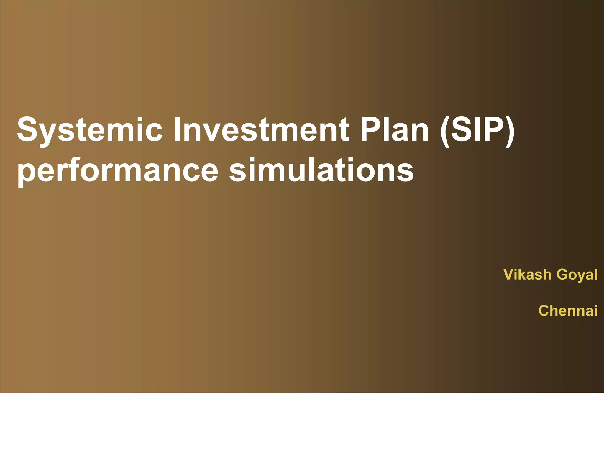 Systematic Investment Plan Simulation | PDF