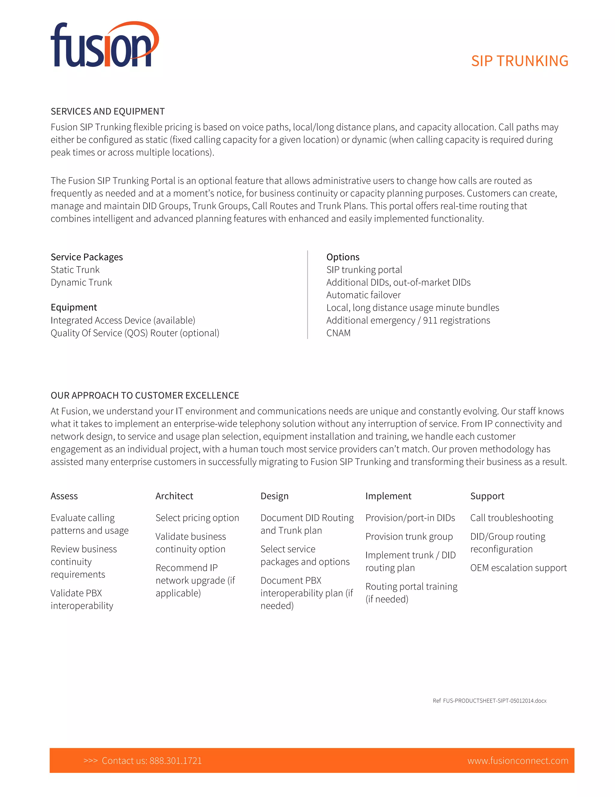Fusion SIP Trunking | PDF