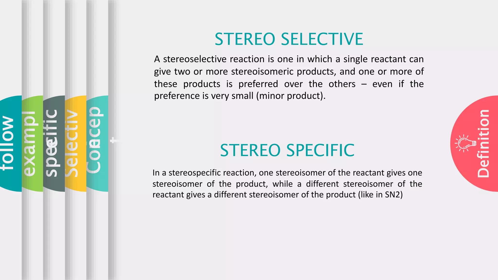 Stereoselective and stereospecific reaction SEM IV POC III | PPSX
