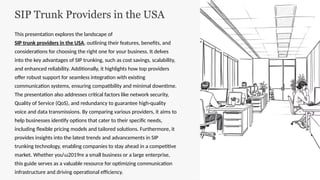 SIP Trunk Providers in USA - Aplusvoip | PPTX