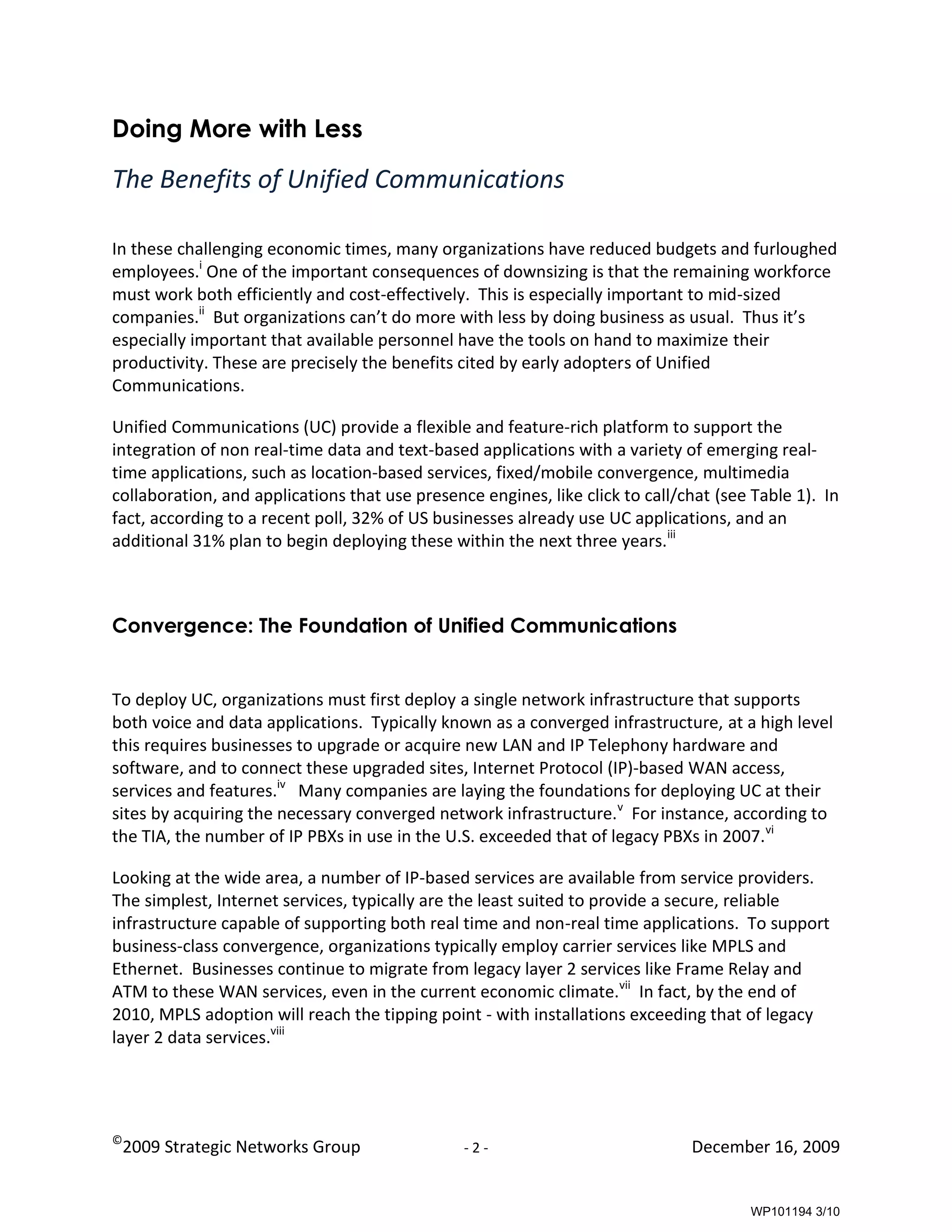 Sip Trunk Services The Cornerstone Of Unified Communications Wp101194 | PDF