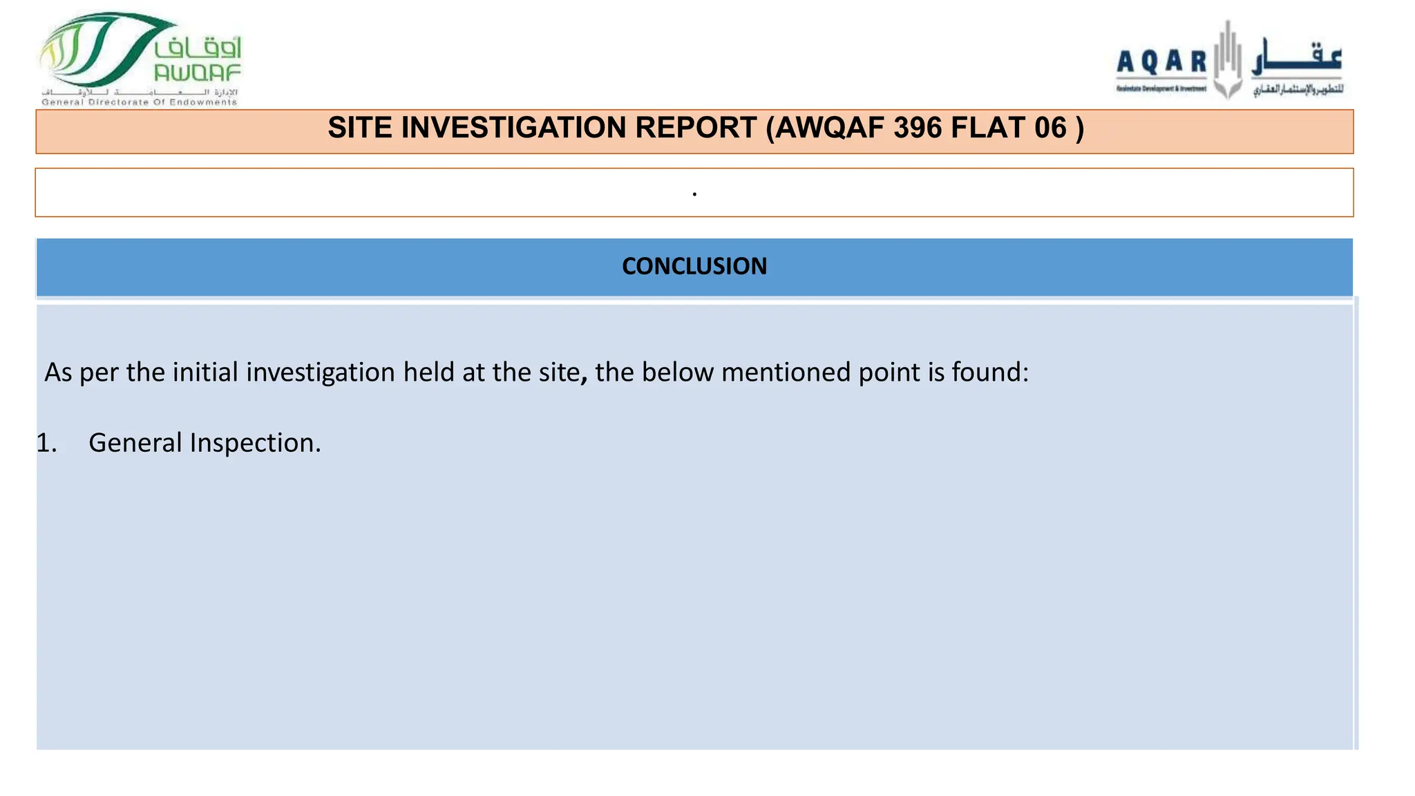 SIR-418 site inspection report for renovation process | PPTX