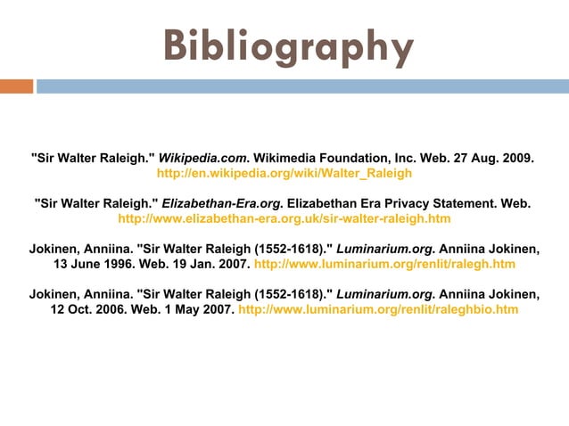 Sir.Walter Raleigh -Brittany Wilson | PPT